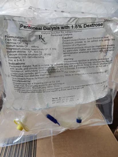 Peritoneal Dialysis Solution Dialysis Peritoneal Peritoneal