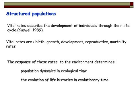 ppt demographic matrix models for structured populations powerpoint