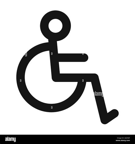 Disability Wheel Chair Icon Vector Line Logo Mark Or Symbol Set Collection Outline Style Stock
