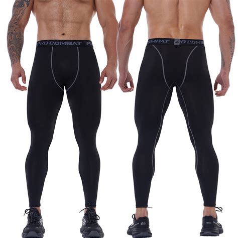Mens Workout Leggings Compression Base Layer Sports Running Training