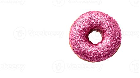 Pink Donut Glitter Sweets Dessert Sugary Treats Baked Cut Out