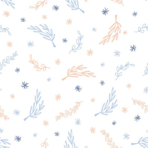 Premium Vector Vector Seamless Pattern With Botanical Illustration Floral Elements Hand Drawn