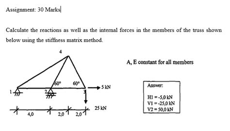 assignment 30 marksl calculate the reactions as well