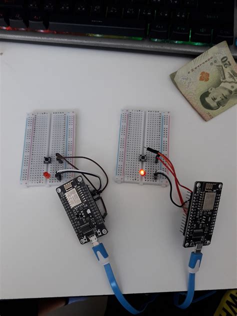 ผมม NodeMCU ESP V อยสองตว อยากจะสงเปด Led จากอกตวหนงโดยใชผาน Blynk ครบ