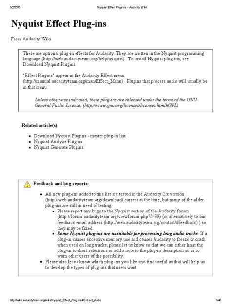 Nyquist Effect Plug Ins Audacity Wiki Pdf Equalization Audio