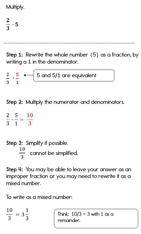 Multiplying Fractions By Whole Numbers