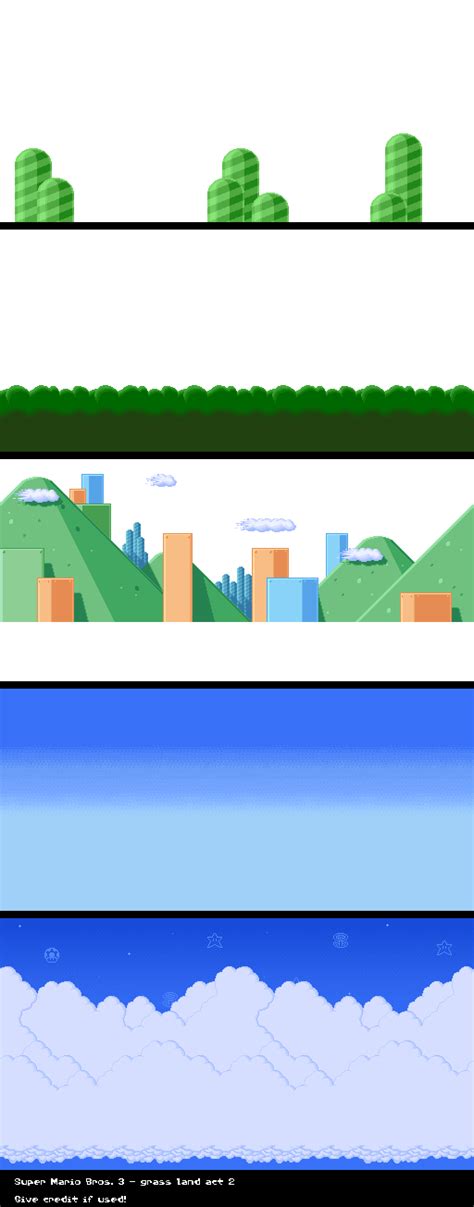 Grasslands Backgrounds Smb3 Snes Style Mario Customs Custom Edited The Spriters Resource