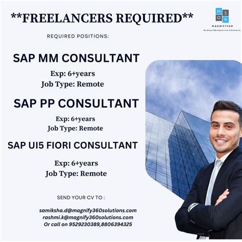 Magnify360 Hi Tech Solutions Pvt Ltd On Linkedin Freelancers Required 1 Sap Mm