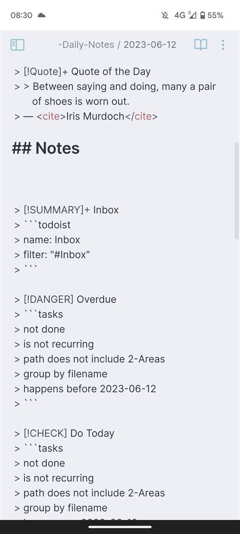 Warning Triggers When Checking Todoist Plugin Task Inside A Callout