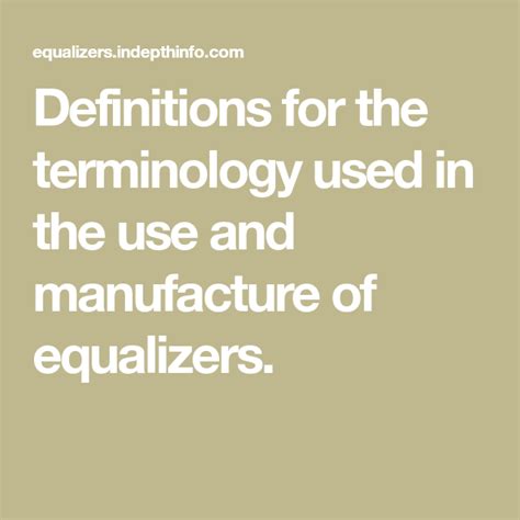 Equalizer Definition Slang At Thomas Gabaldon Blog