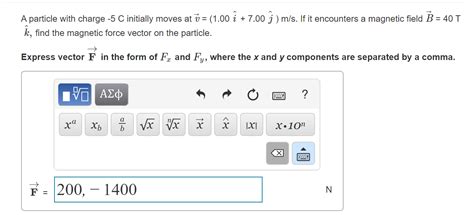 Solved A Particle With Charge C Initially Moves At V Chegg
