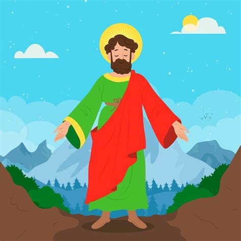 손으로 그린 성 요셉 그림 무료 벡터