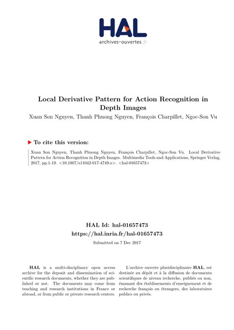 Pdf Local Derivative Pattern For Action Recognition In Depth Images
