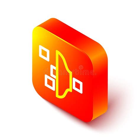 Isometric Line Filter Setting Icon Isolated On White Background Orange
