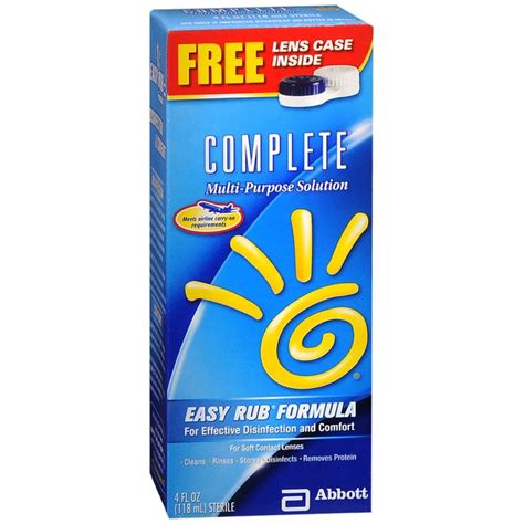 Complete Multi Purpose Contact Lens Solution Easy Rub Formula 4 Oz