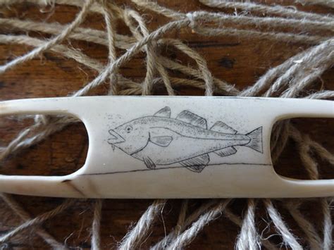 Scrimshawed Bone Netting Shuttle Paleoplanet