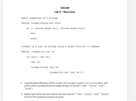 Solved Csc240 Lab 3 Recursion Basic Comparison Of 2