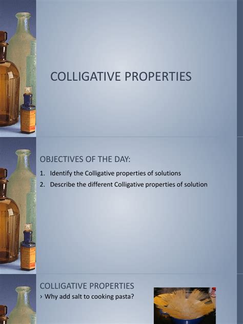 Gen Chem Colligative Properties Pdf Osmosis Solution