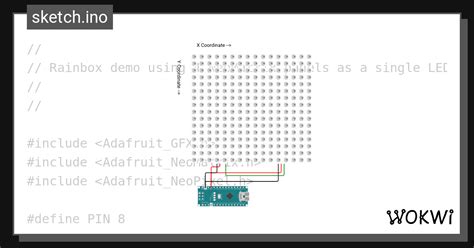 NeoPixel 16x16 Rainbow Demo Wokwi ESP32 STM32 Arduino Simulator