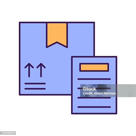 Parcel Bill Outline With Colors Fill Vector Icon That Can Easily Edit Or Modify Stock