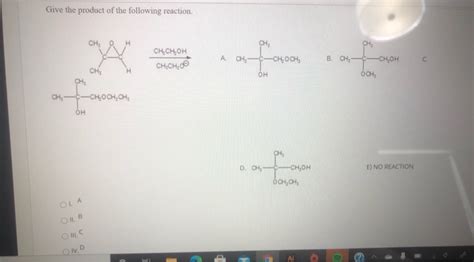Solved Give The Product Of The Following Reaction CH H CH Chegg Com