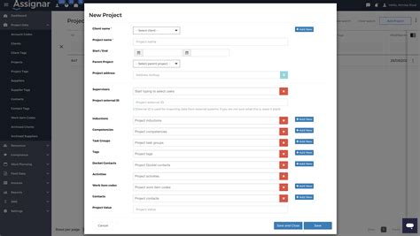 Add A Project Assignar Support