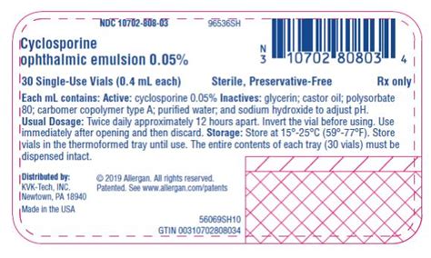 Cyclosporine Ophthalmic Emulsion Package Insert Prescribing Info