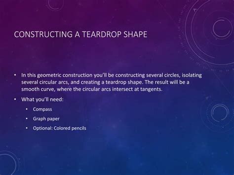 Geometric Construction Creating A Teardrop Shape Pptx Drawing And Sketching Arts And Crafts