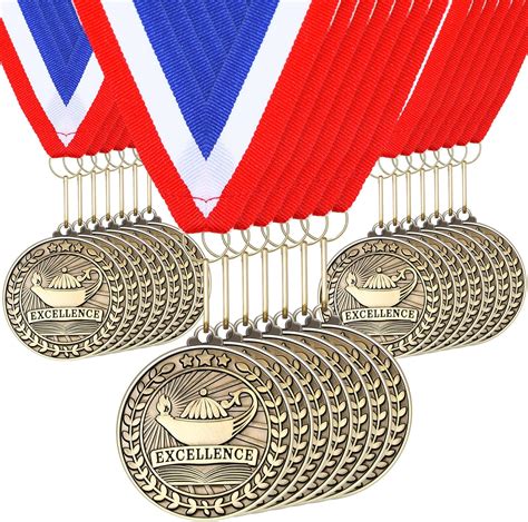 Quelay 30 Pcs 2 Award Medals Bulk Gold Winner Medals With Neck