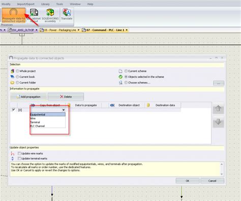 Solidworks Electrical Propagate Data To Connected Objects