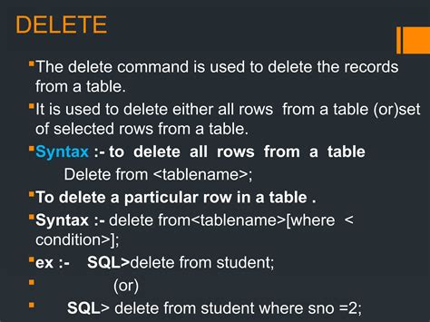 SQL Commands Powerpoint Presentation Ppt PPT