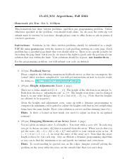 Hw Pdf Algorithms Fall Homework Due Oct Pm This Homework Has Three