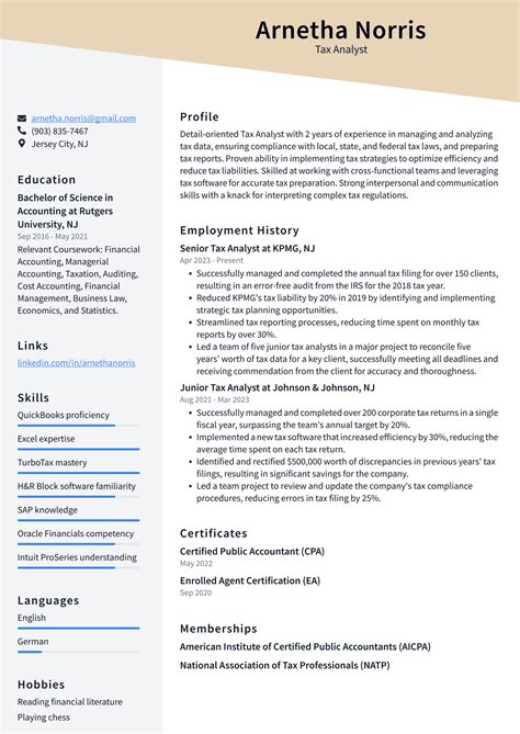 Oracle Tax Analyst Resume Examples ResumeCat