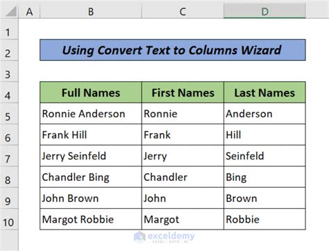 How To Split Names In Excel Into Two Columns Quick Ways
