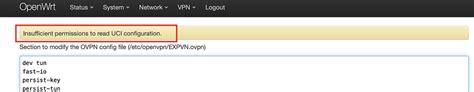 Insufficient Permissions To Read Uci Configuration Network And Wireless Configuration