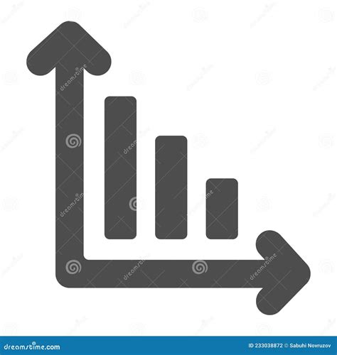 Declining Bar Graph Decrease Bar Chart Solid Icon Diagram Concept