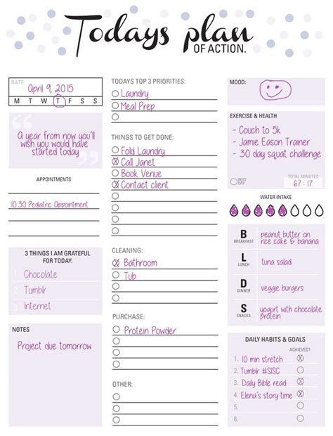 21 Amazing Printables That Will Help You Plan Your Life デイリープランナー 手帳活用術 ノートのアイデア
