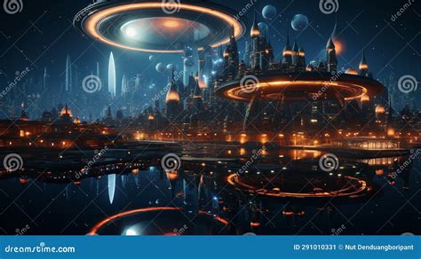 Fractal Architecture In An Otherworldly Cityscape Stock Image Image