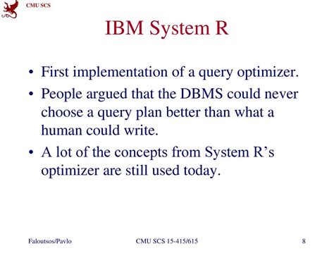 Faloutsospavlo C Faloutsos A Pavlo Lecture15 Query Optimization