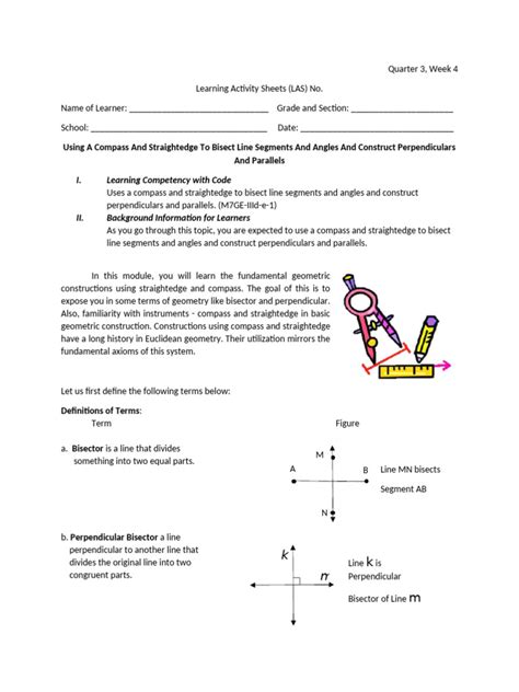 G7 Q3 4 Using A Compass And Straightedge To Bisect Line Segments And Angles And Construct