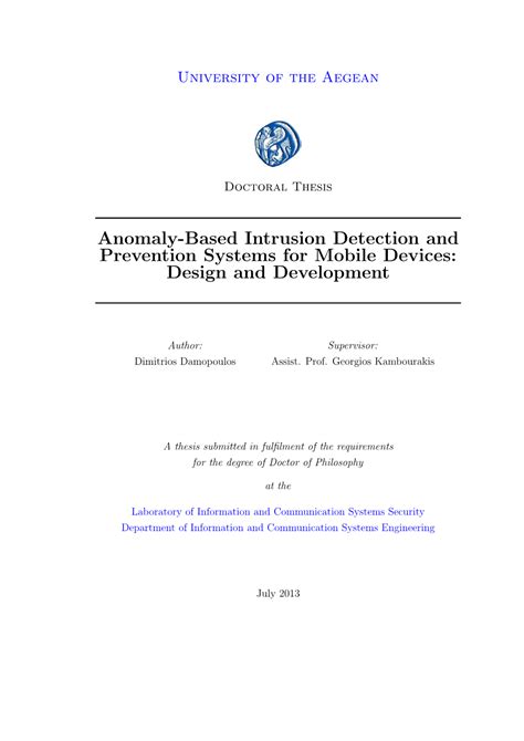 Anomaly Based Intrusion Detection And Prevention Systems For Mobile
