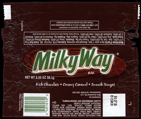 milky way chocolate candy bar wrapper 2011