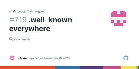 Well Known Everywhere · Issue 719 · Matrix Orgmatrix Spec · Github