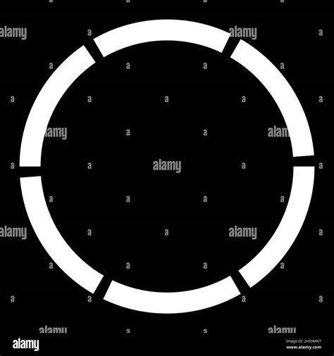 6 part section segmented circle abstract dashed lines circular