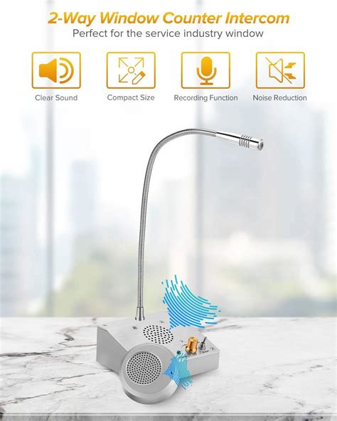 Elikliv Counter Intercom System Dual Way Window Intercom Talk Through