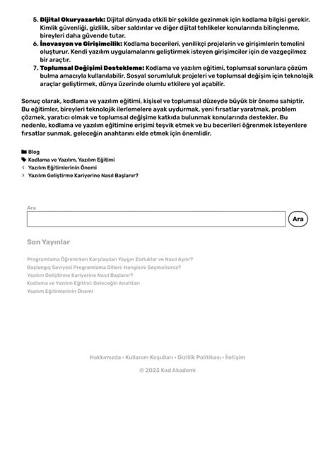 Kodlama Ve Yazılım Eğitimi Geleceğin Anahtarı Kod Akademipdf