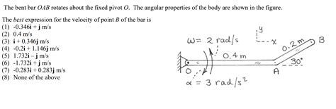 solved the bent bar oab rotates about the fixed pivot o the