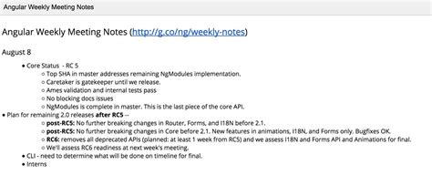 Angular On Twitter Team Meeting Notes RC Status Plans Https T Co XovHHiRJqx
