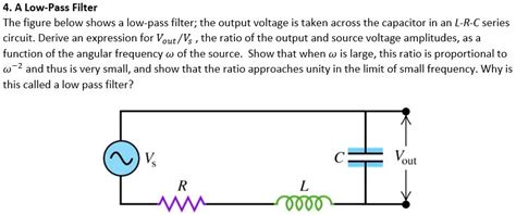 SOLVED A Low Pass Filter The Figure Below Shows A Low Pass Filter The
