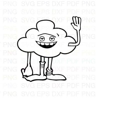 Cloud Guy 2 Trolls Outline Svg Dxf Eps Pdf Png Cricut Cutt Inspire Uplift